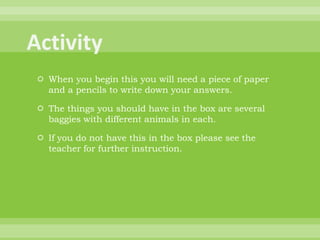 Classifying science in a box | PPTX