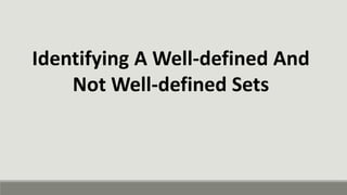 Classifying sets | PPTX