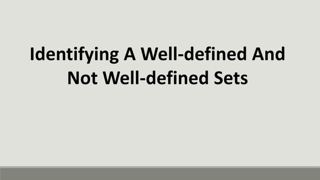 Classifying sets | PPT