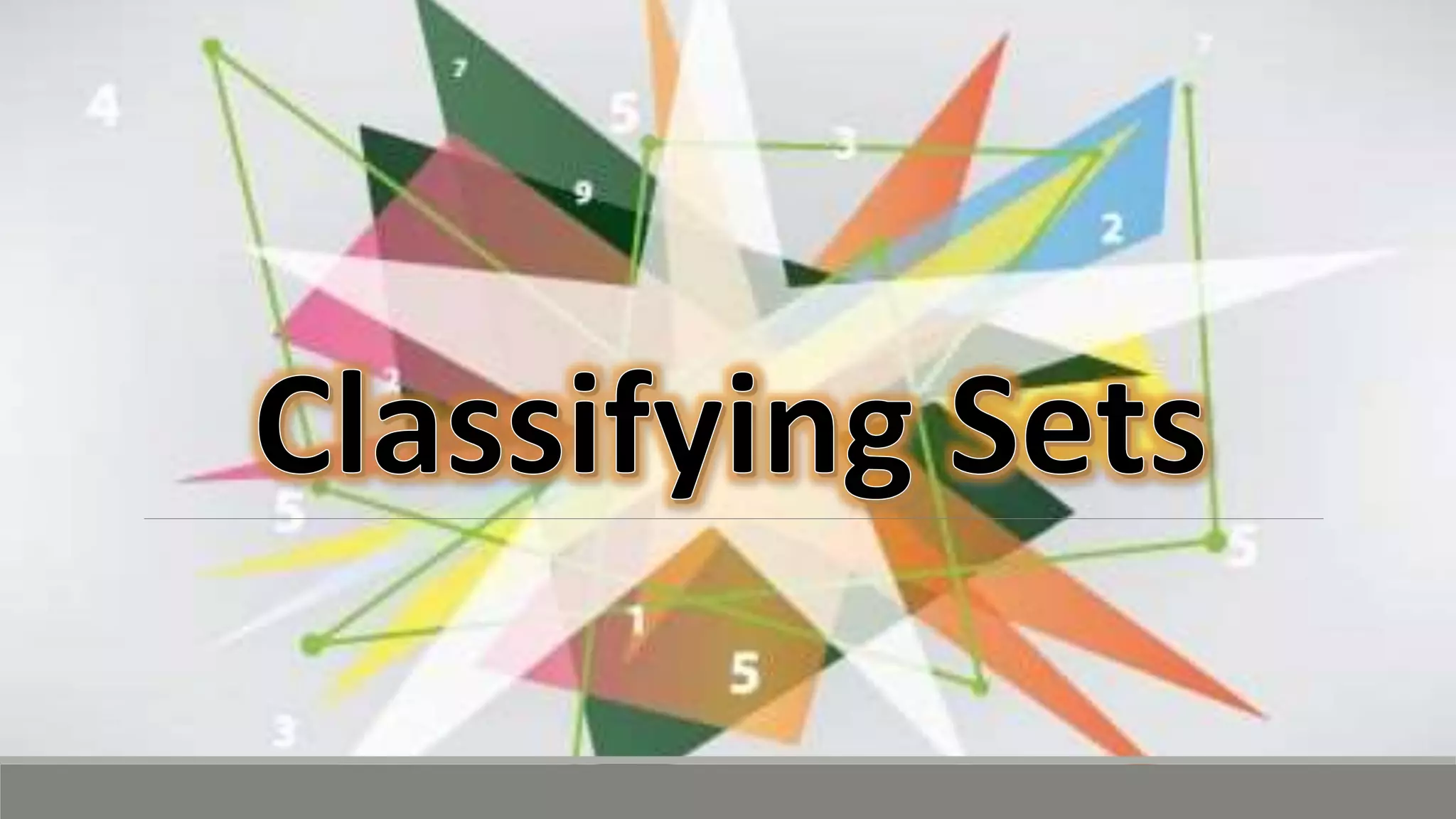 Classifying sets | PPTX