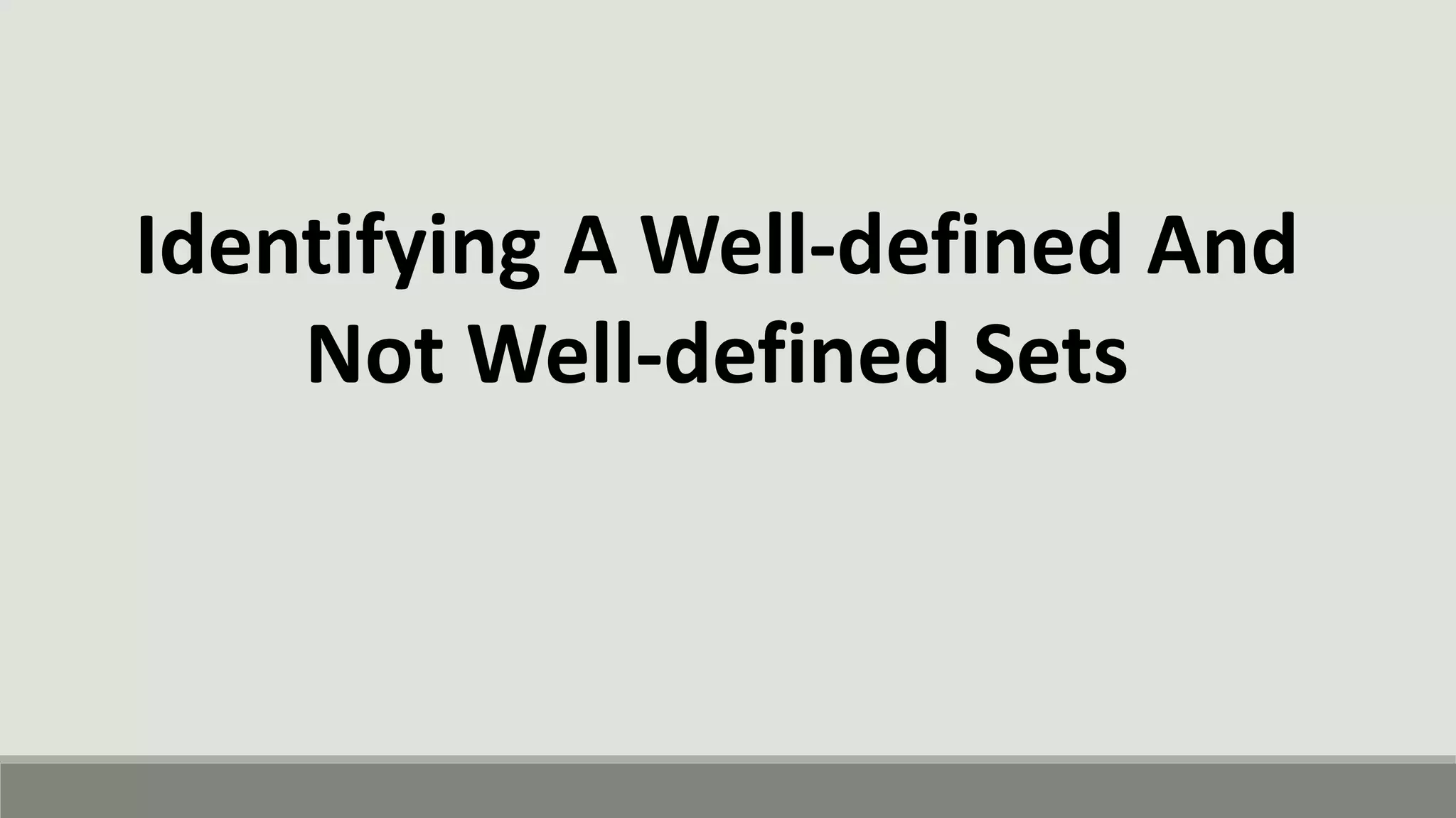 Classifying sets | PPTX