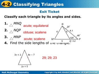 Classifying triangles Holt | PPT