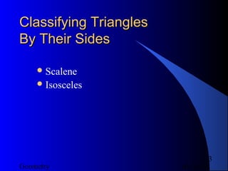 Classifying triangles (geometry) | PPT