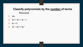 Let us learn How to Classify Polynomials | PPTX