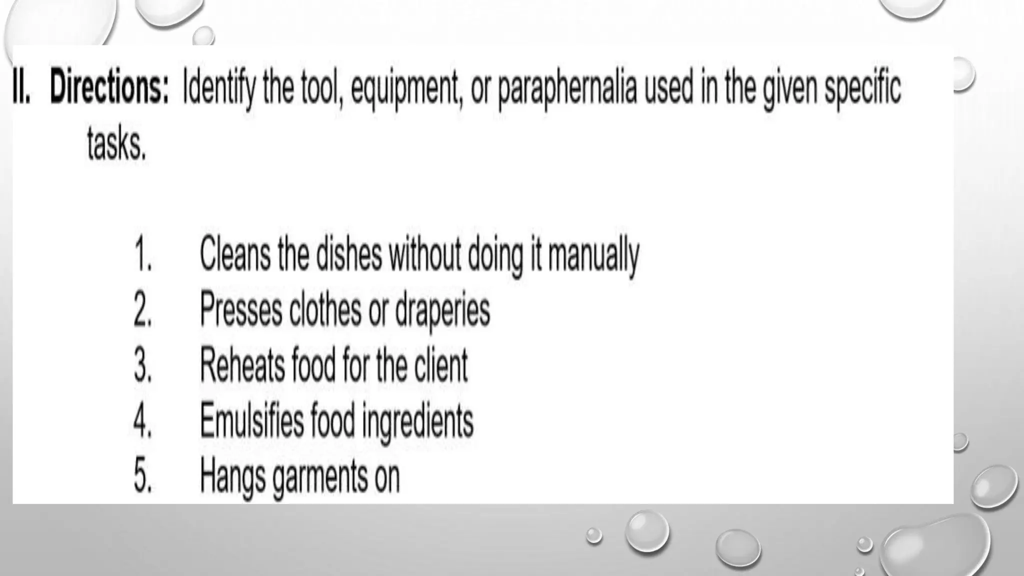 Classify tools and equipmet in caregiving exploratory | PPTX