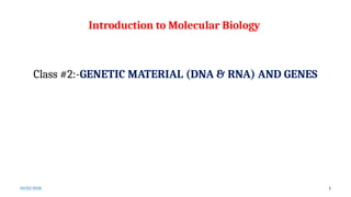 Comprehensive Overview of DNA, RNA, and Genetic Material in Molecular ...