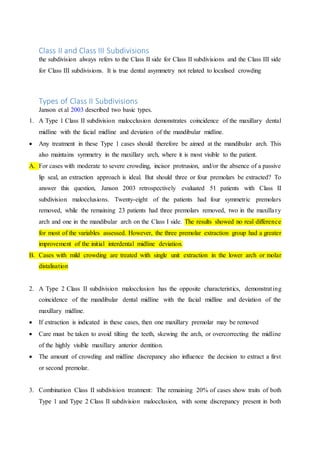 Class ii and class iii subdivisions / for orthodontists by Almuzian | DOCX