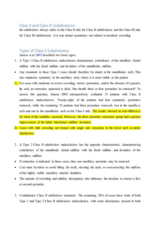 Class ii and class iii subdivisions / for orthodontists by Almuzian ...