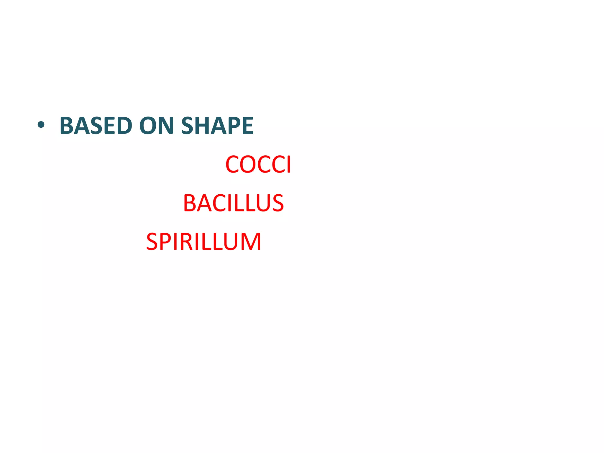 Classification of bacteria based on their shape | PPTX
