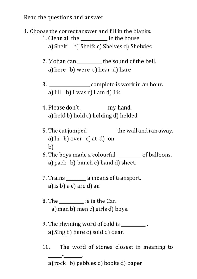 Class iii english SLATE PAPER | DOCX