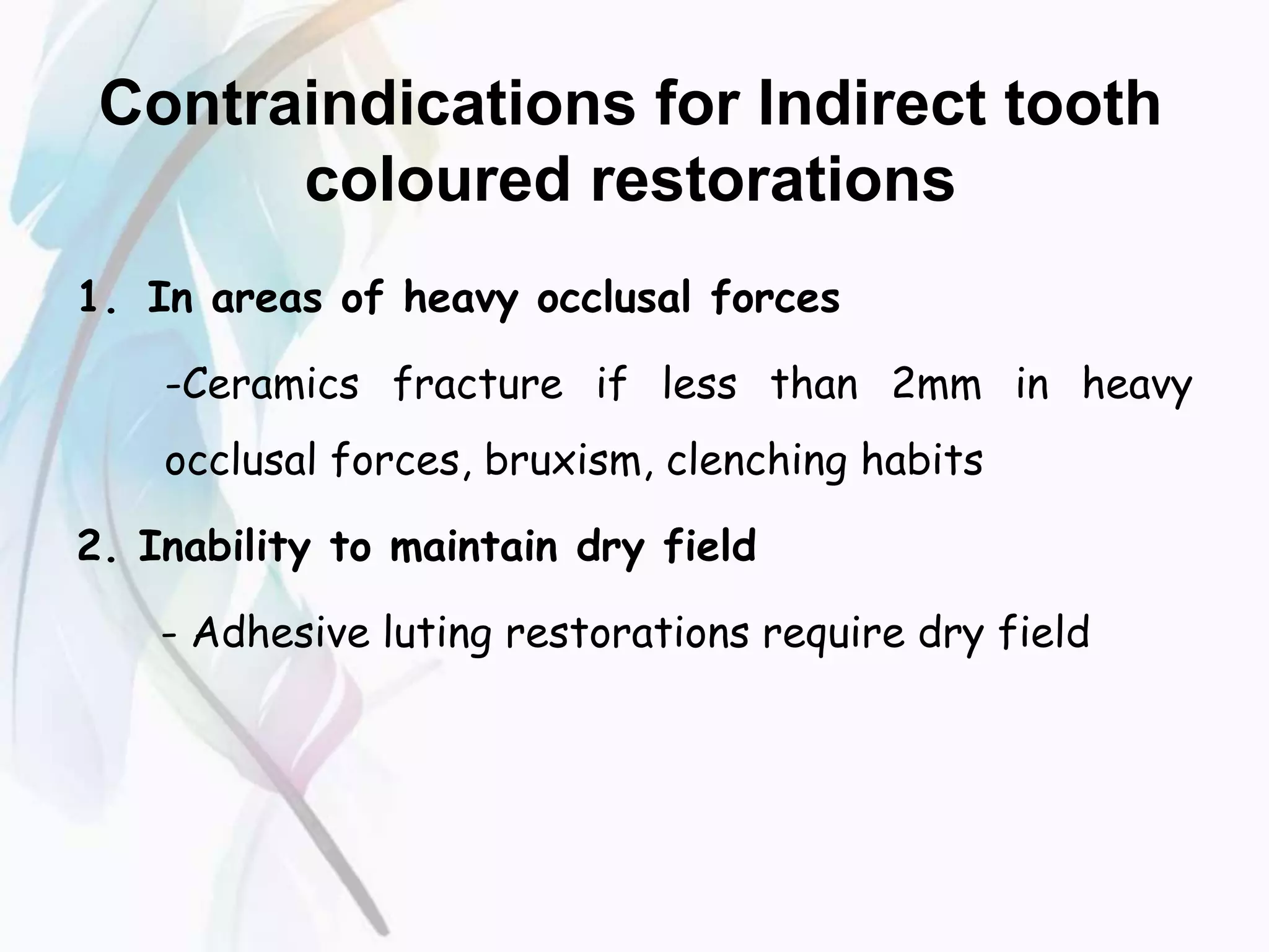 Class i, ii indirect tooth coloured restoration | PPTX