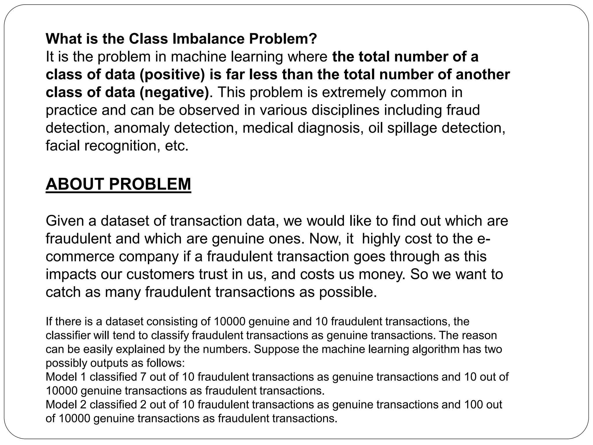 Ppt on CLASS IMBALANCE PROBLEM in Data Mining | PPT Ppt on CLASS IMBALANCE PROBLEM in Data Mining | PPT