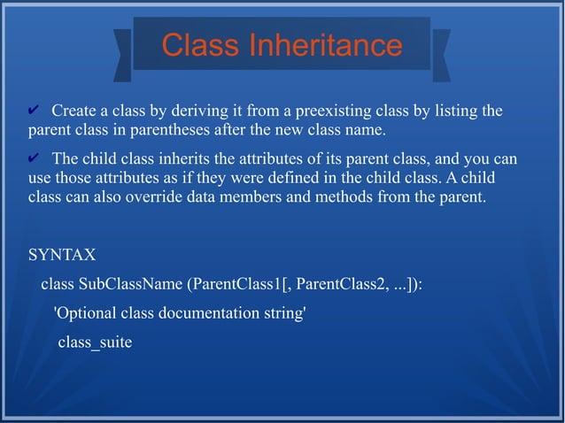 Class Inheritance 13 Session Shan Ppt 