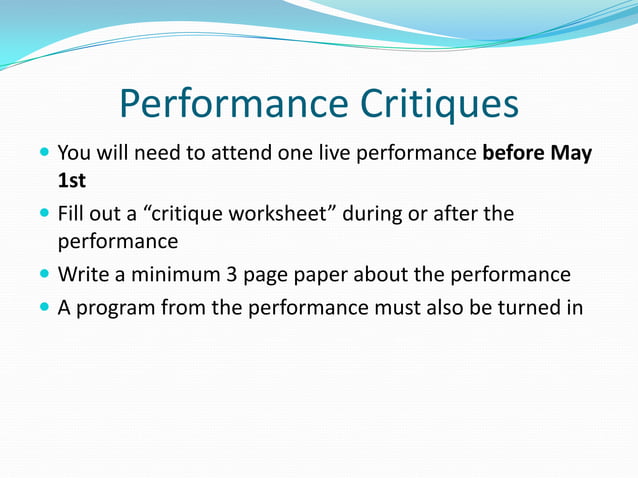 Class intro and project outlines | PPTX | Music | Entertainment