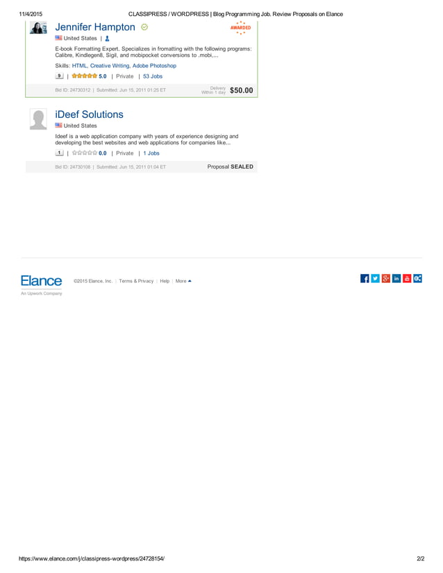 Classipress wordpress blog programming job | PDF