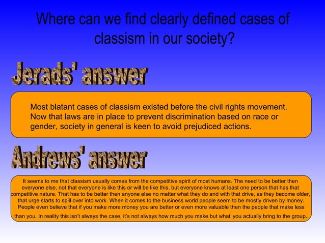 Classism Ppt