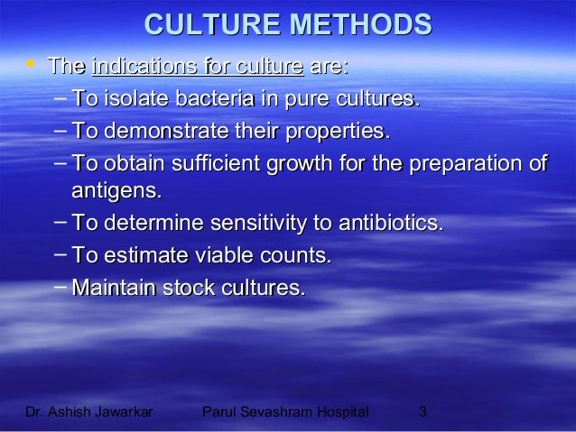 culture methods and culture media