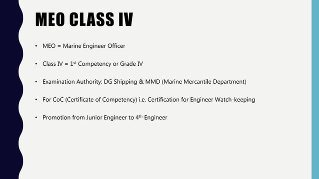 MEO Class 4 Examination | PPTX