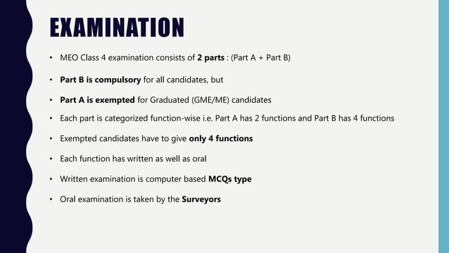MEO Class 4 Examination | PPTX