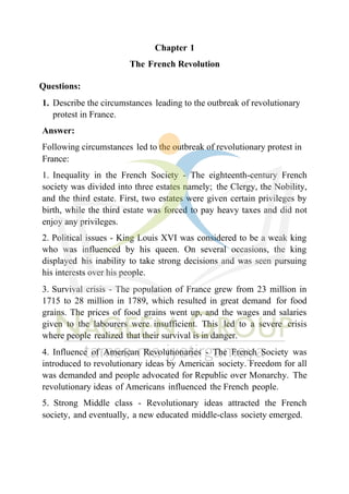 Class 9 History NCERT Solution Chapter 1 The French Revolution | PDF