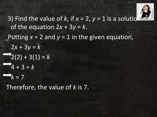 CLASS 9 LINEAR EQUATIONS IN TWO VARIABLES PPT | PPT