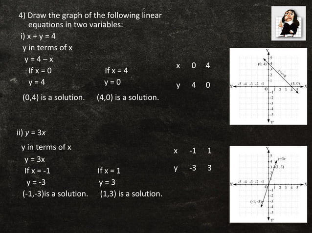 CLASS 9 LINEAR EQUATIONS IN TWO VARIABLES PPT | PPT