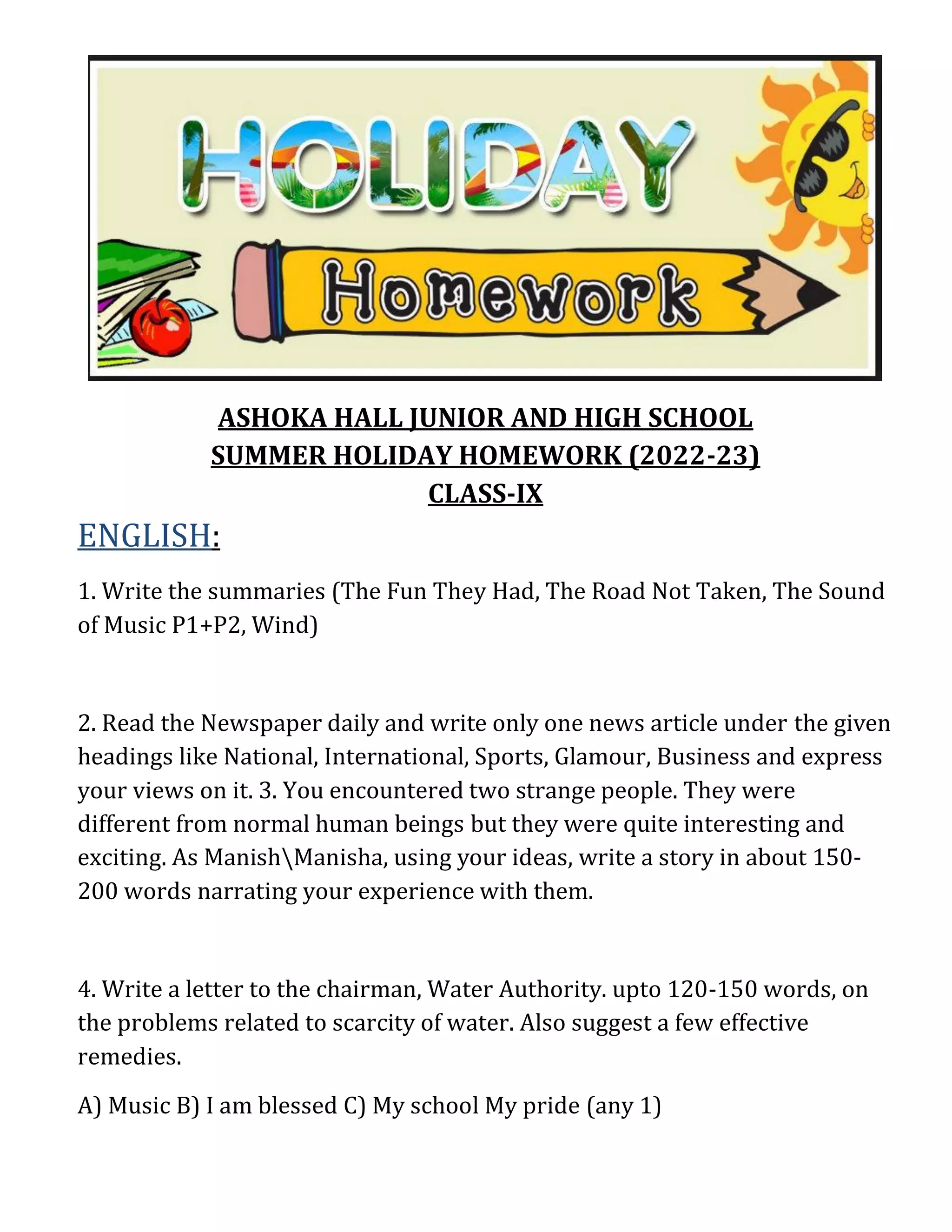 Class IX summer holiday home work.pdf
