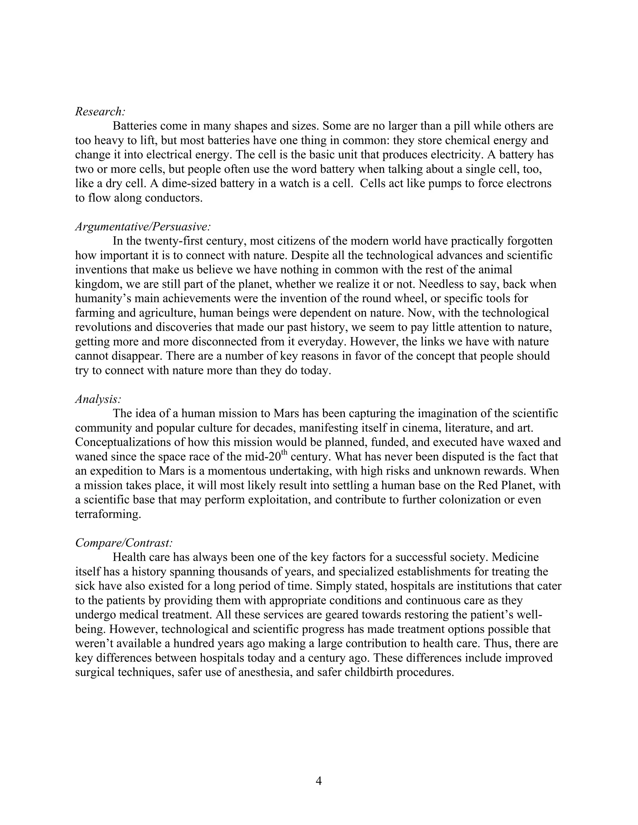 Class lecture ii types of essays | PDF