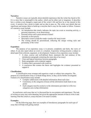 Class lecture ii types of essays | PDF