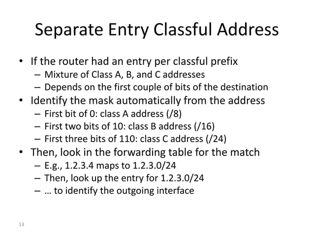 Classless inter domain routing | PPTX | Computer Networking | Computing