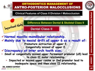 Orthodontic Management of Class ll malocclusion by Ahmed Safwat | PPTX