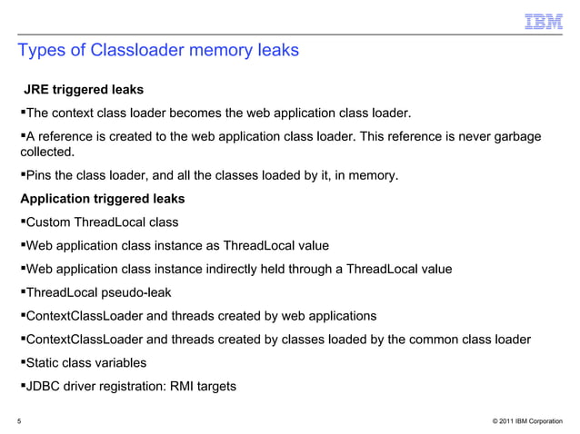 Classloader leak detection in websphere application server | PPT | Web Development | Internet
