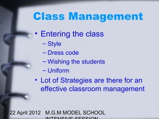 Class Management | PPT | Professional School | Postgraduate Education