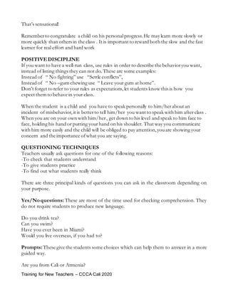 Class management reading | DOC