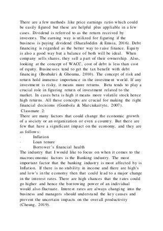 Classmate 1Part 1The change in interest rates greatly impact | PDF