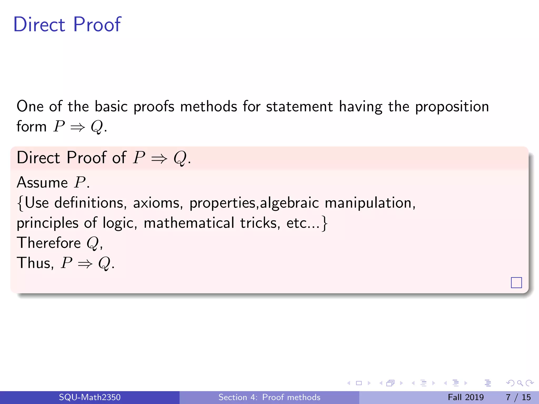 Proof methods- teachers | PPT