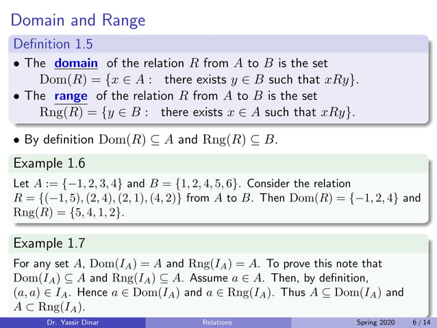Relations between two sets | PPT
