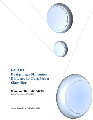 Pattern Recognition: Class mean classifier | PDF