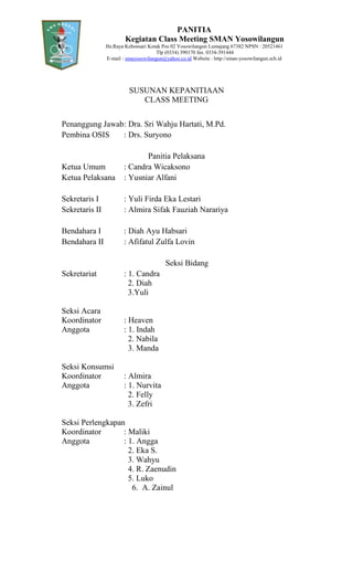 Class meeting proposal | DOCX