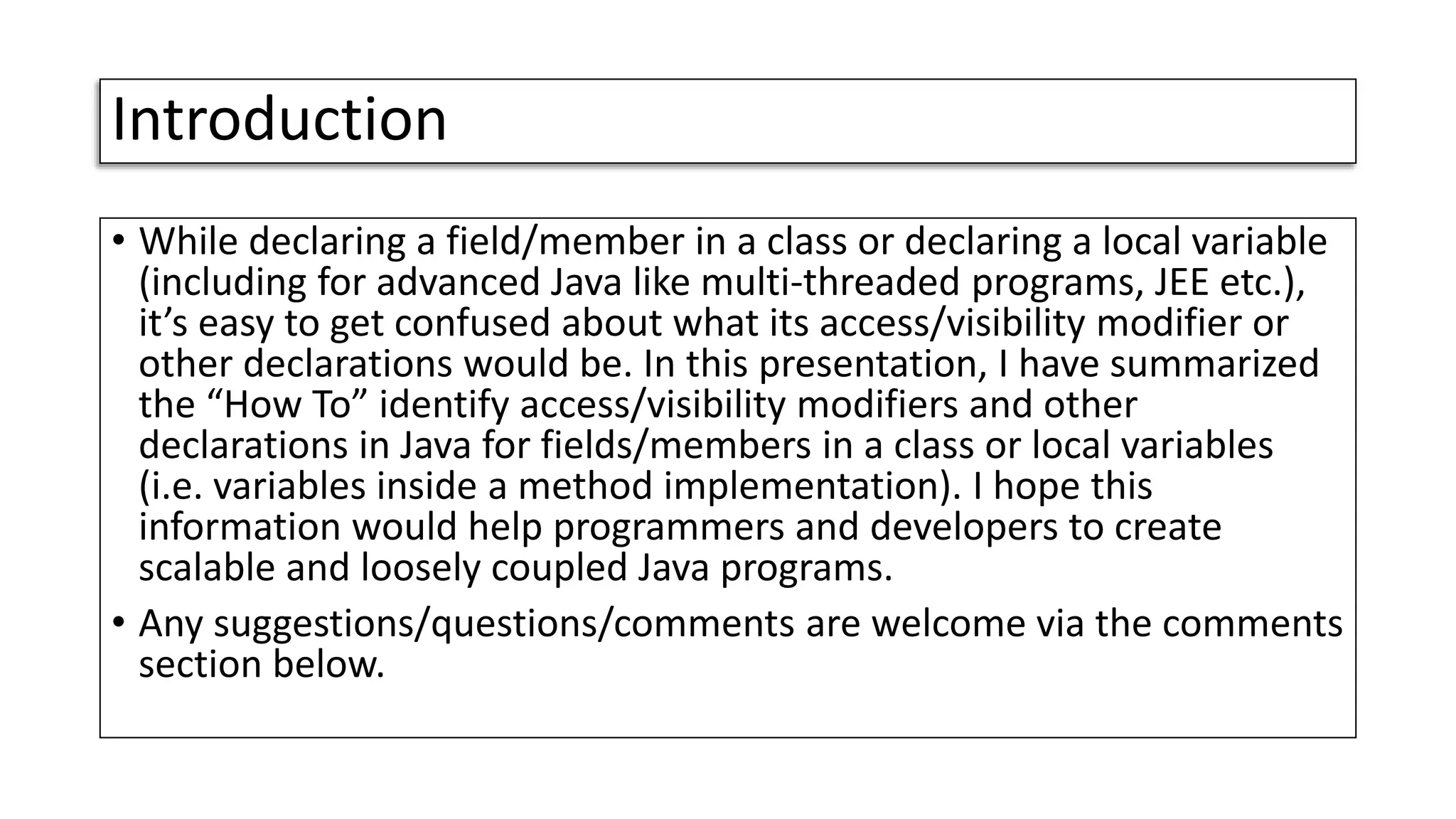 Class Members Access/Visibility Guide (Checklist) | PPTX | Programming Languages | Computing