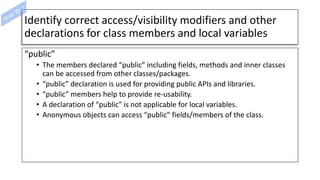 Class Members Access/Visibility Guide (Checklist) | PPTX | Programming Languages | Computing