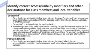 Class Members Access/Visibility Guide (Checklist) | PPTX | Programming Languages | Computing