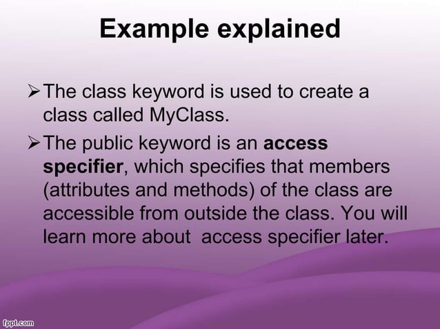 Creating Objects And Class Methods Ppt 