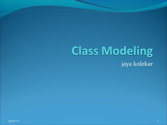 OMD chapter 2 Class modelling | PPT