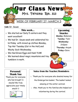 Class news letter | DOC