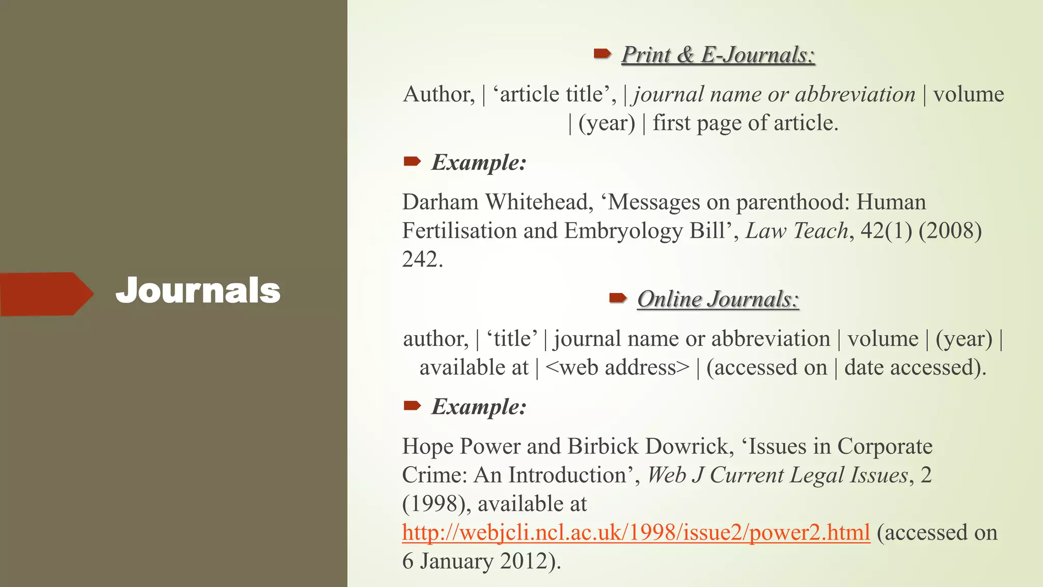 OSCOLA Reference guideline for conducting legal research | PPTX