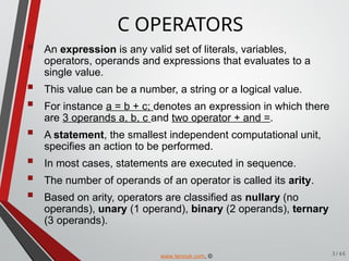 class noteson operetors in c programming .ppt