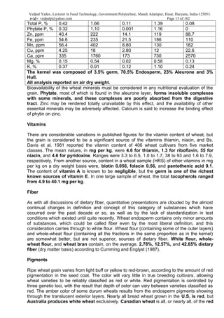 Technology of cereals and pulses Class notes | DOC
