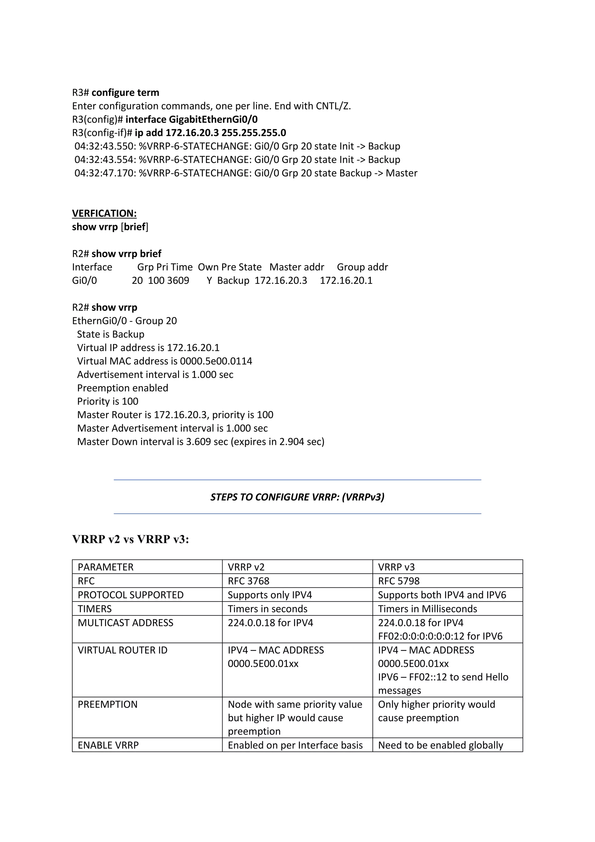 Class notes fhrp,hsrp,vrrp | PDF