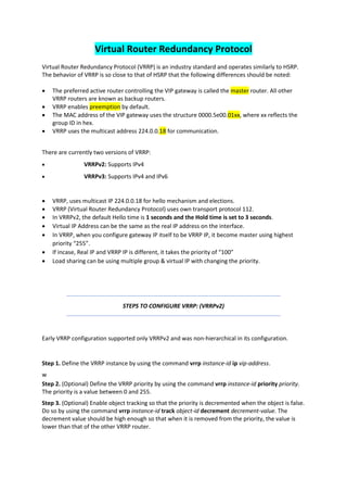 Class notes fhrp,hsrp,vrrp | PDF